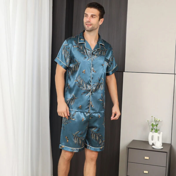 Pyjama Homme Été Satiné Deux Pièces à Manches Courtes - Mille et une ...